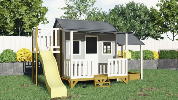 Buy The Caboodle Shack Incl A Mud Kitchen & Slide - Kidzshack